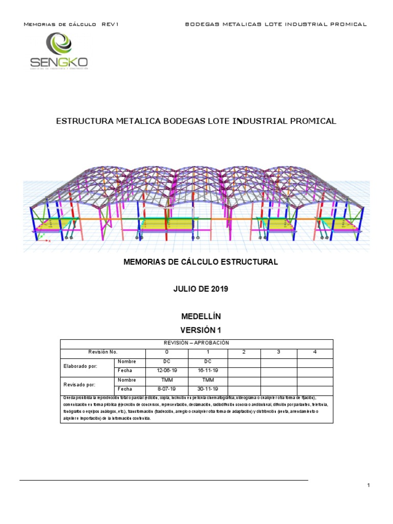 Memorias Estructura Bodegas Promical V1 PDF | PDF | Acero | Acero ...