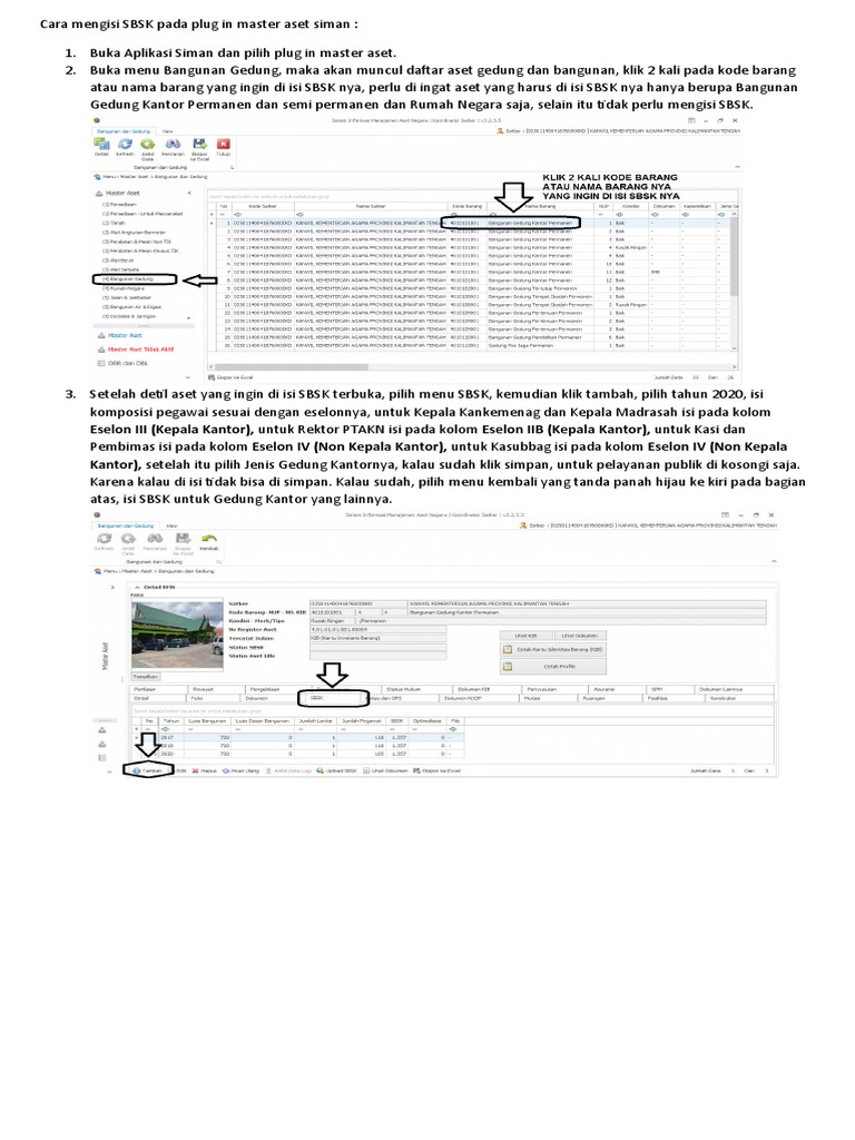 Pengisian SBSK untuk Aset Gedung | PDF