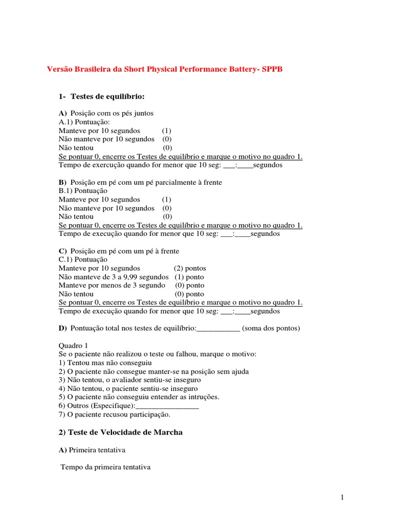 Diretrizes para a aplicação da versão brasileira da Short Physical ...