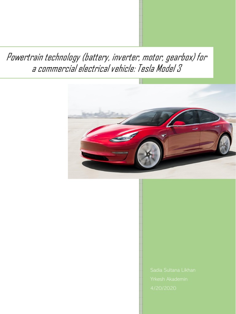 Report On Tesla Model 3 (Rough) | PDF | Electric Car | Electric Motor