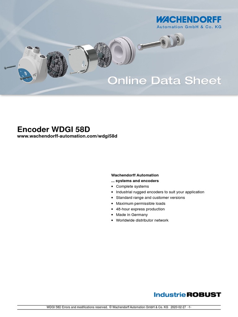 Encoder WDGI 58D | PDF | Bearing (Mechanical) | Hertz