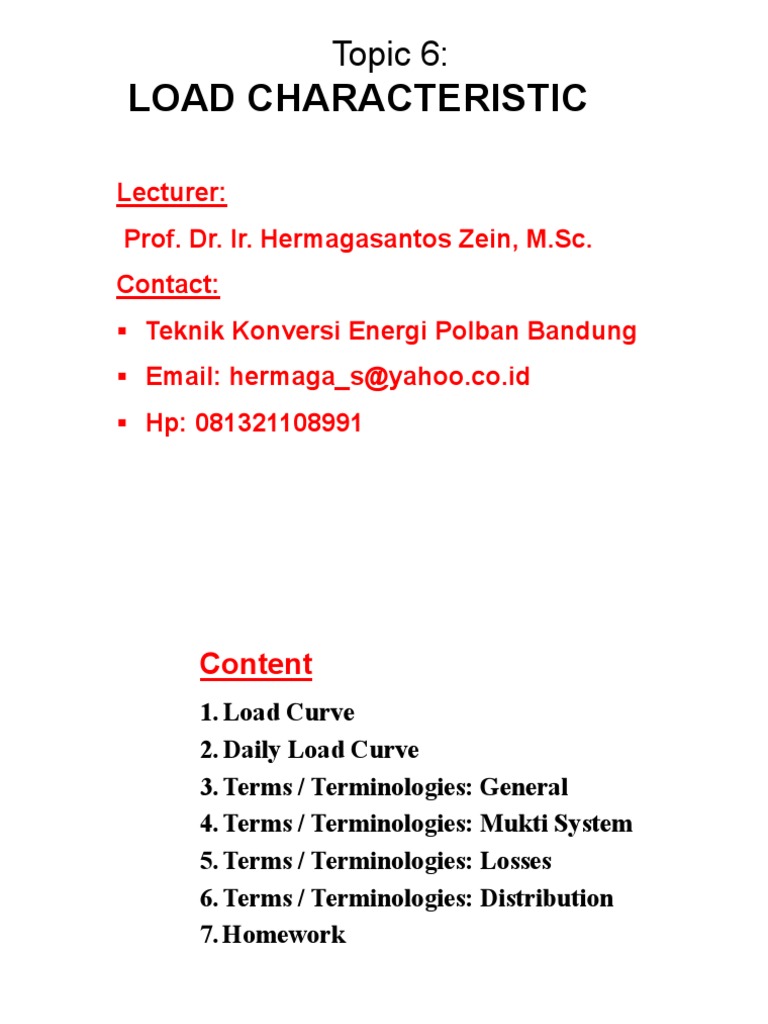 Load Characteristic Guide by Prof. Dr. Hermagasantos Zein | PDF ...