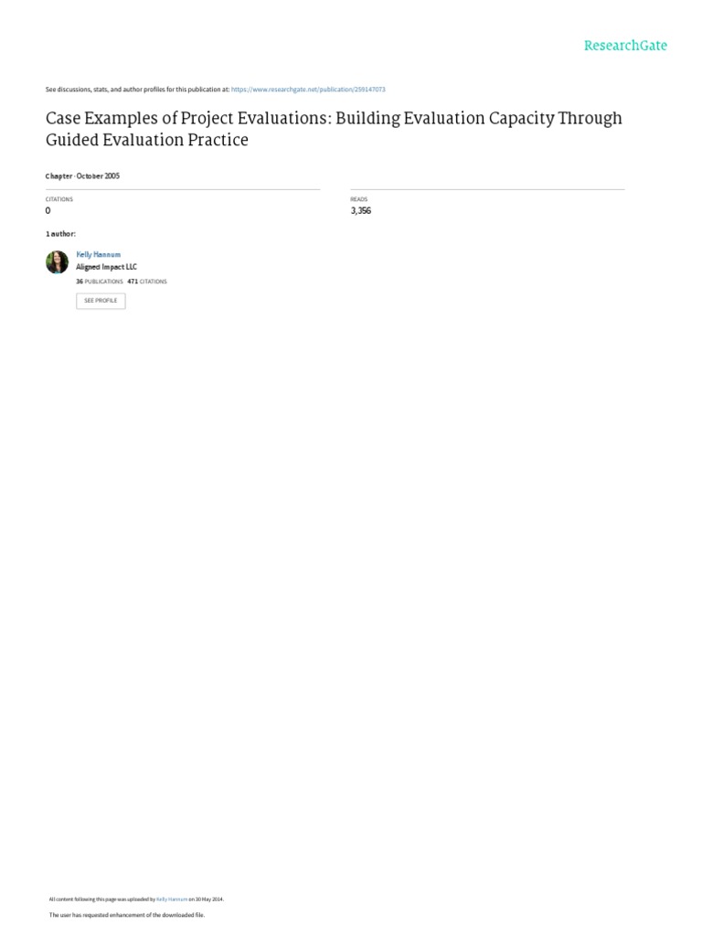 Case Examples of Project Evaluations | PDF | Evaluation | Cognition
