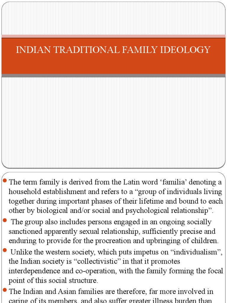 Indian Traditional Family Ideology | PDF | Family | Marriage