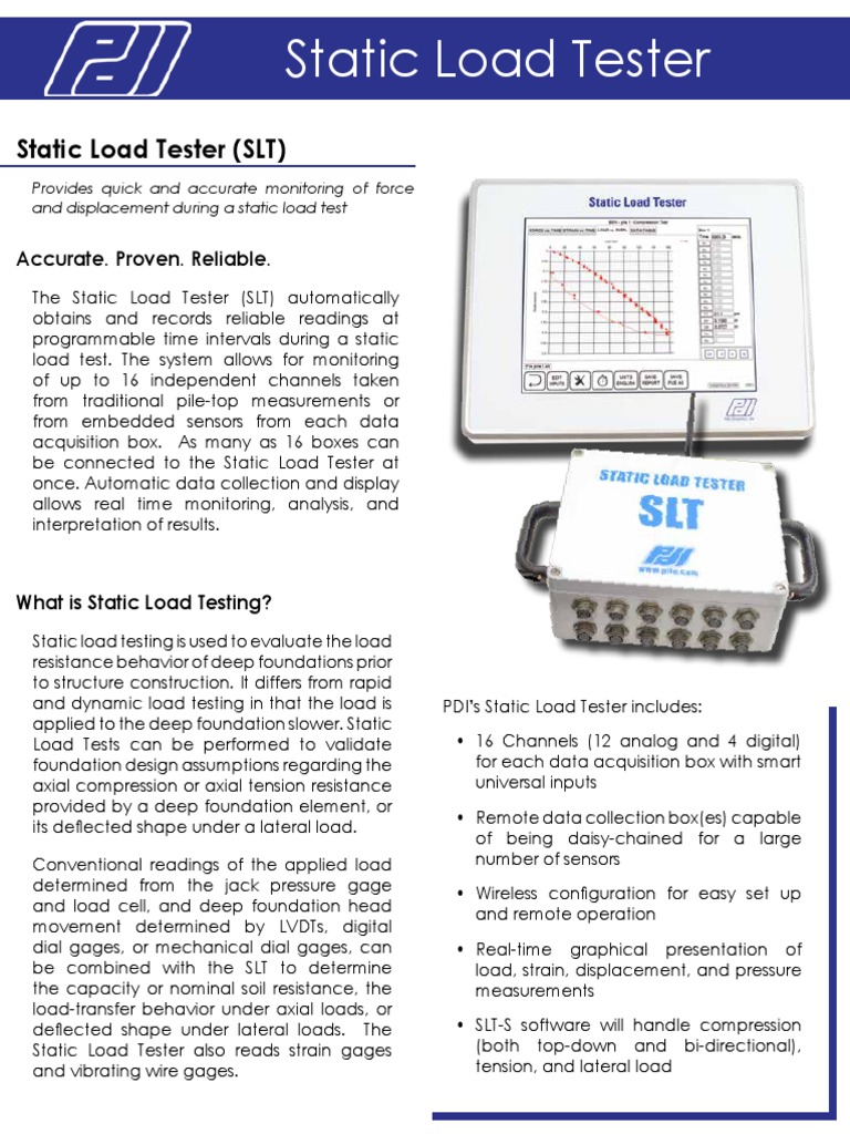 PDI-SLT Brochure PDF | PDF | Deep Foundation | Computing
