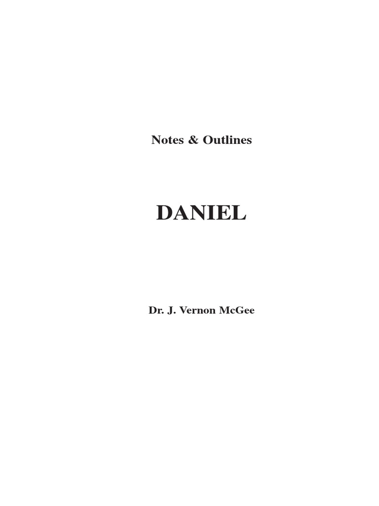 Daniel: Notes & Outlines | PDF | Daniel (Biblical Figure) | Book Of Daniel