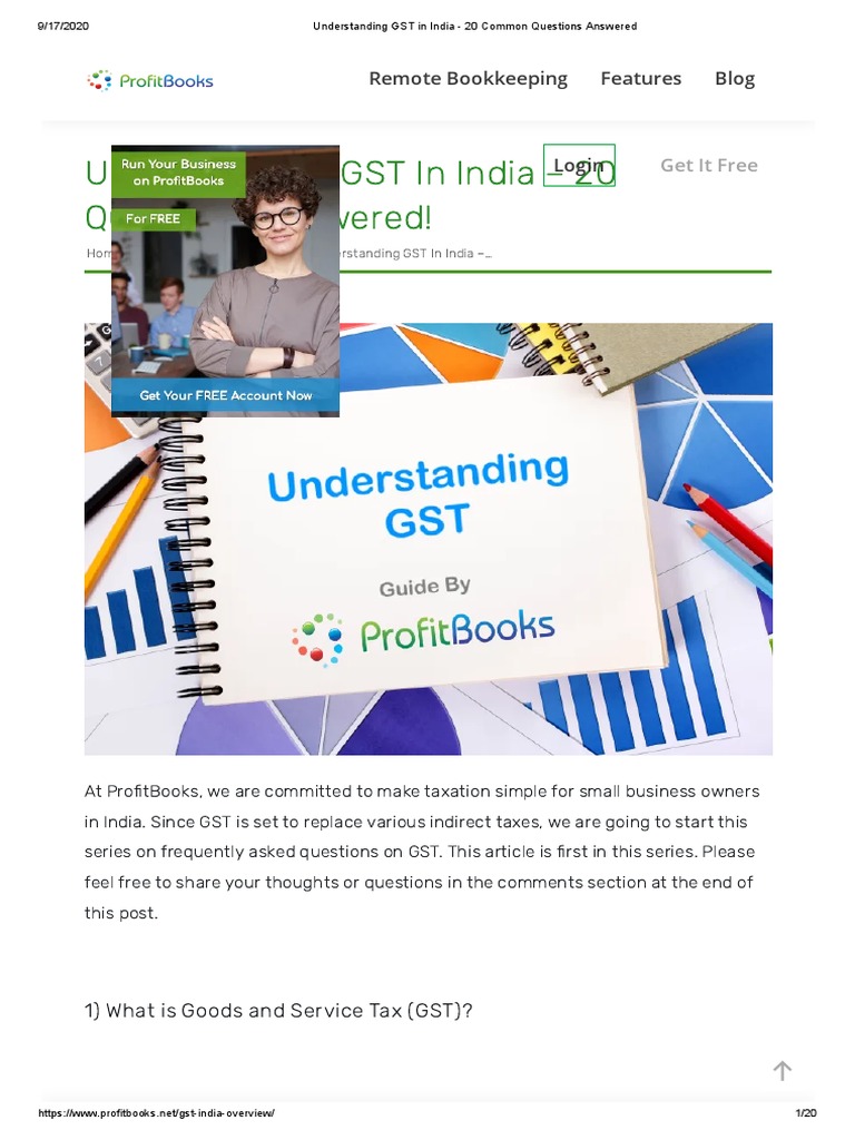 Understanding GST in India - 20 Common Questions Answered | PDF | Value ...