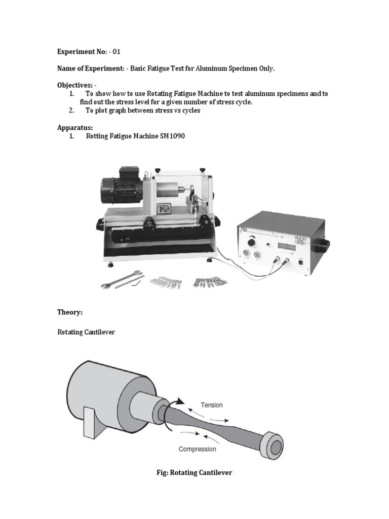Experiment No: - 01 Name of Experiment: - Basic Fatigue Test For ...