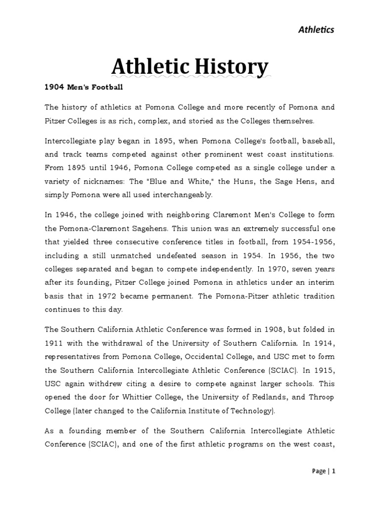 A Rich History of Athletics: Tracing the Development of Sports at ...