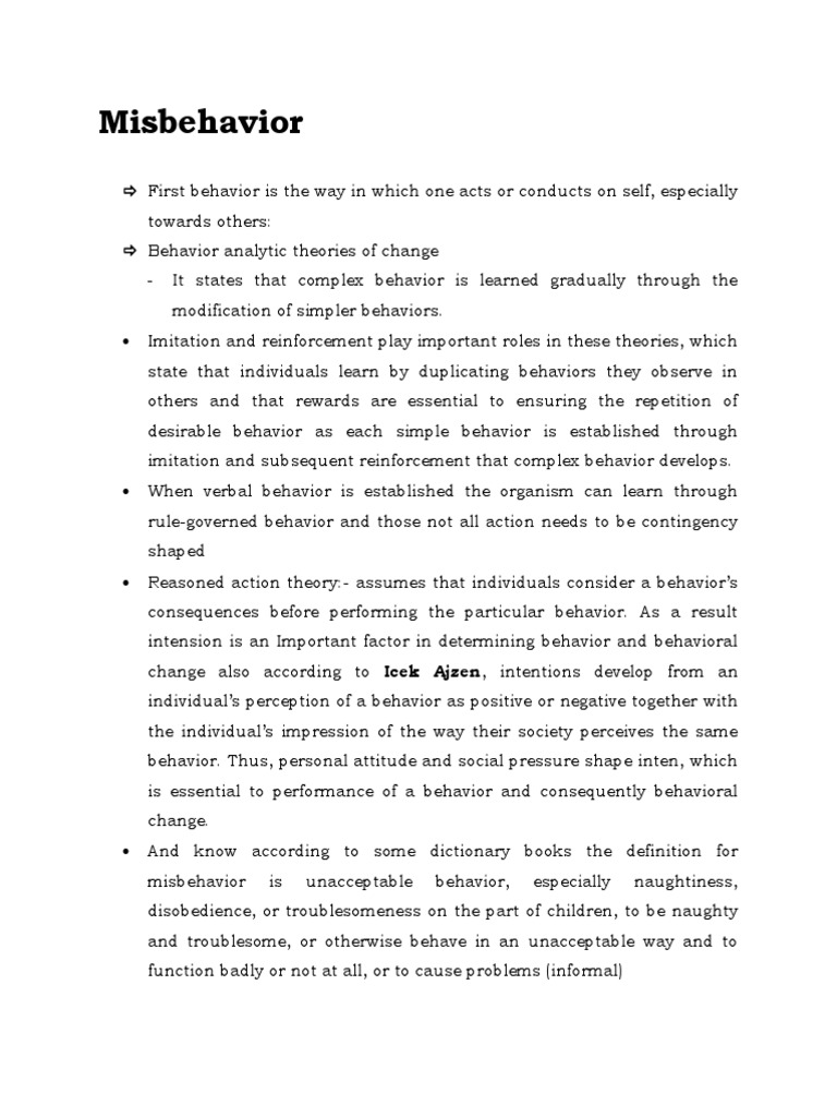 Understanding Child Misbehavior | PDF | Behavior | Reinforcement