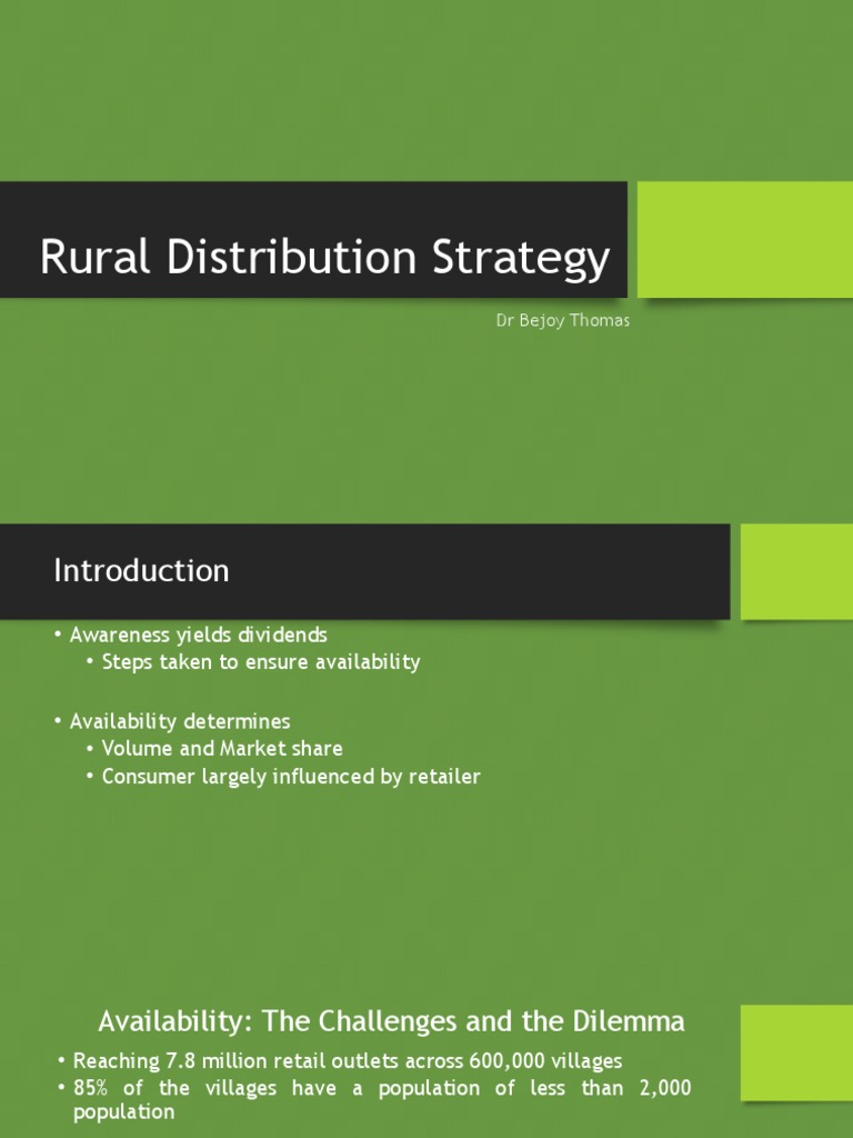 Rural Distribution Challenges & Strategies | PDF | Retail | Brand
