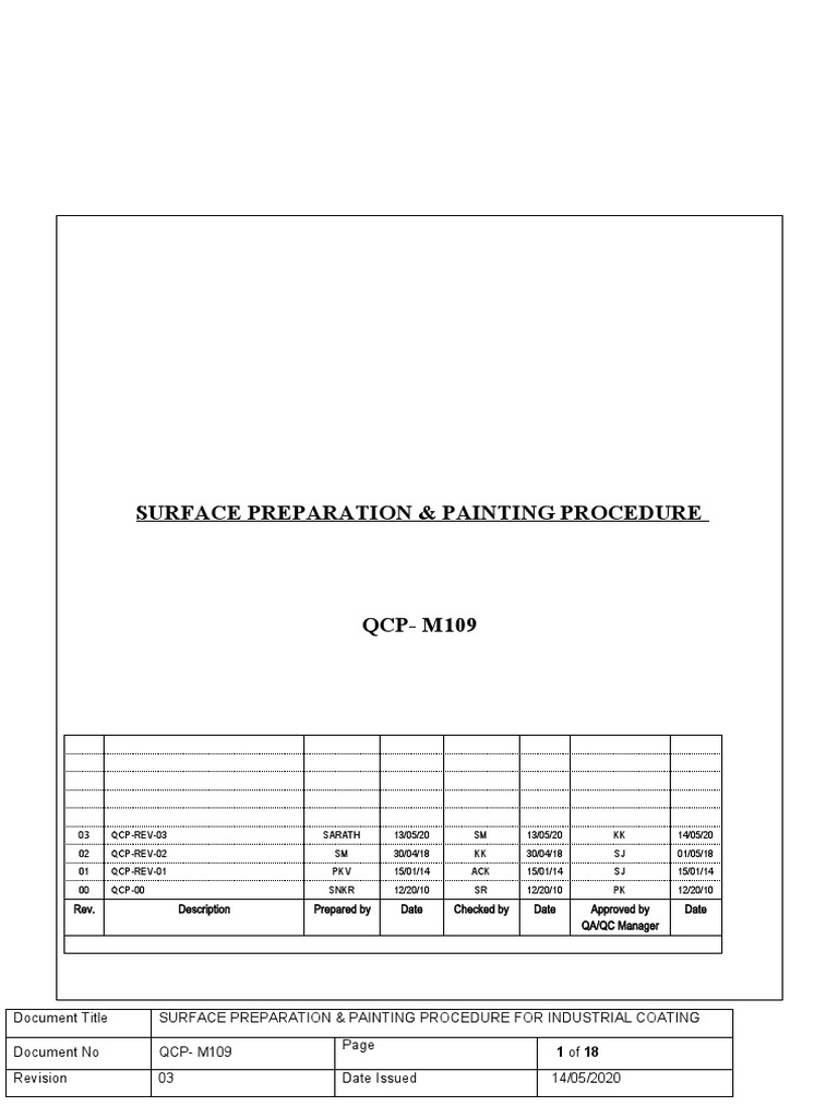 Surface Preparation & Painting Procedure | PDF | Paint | Abrasive