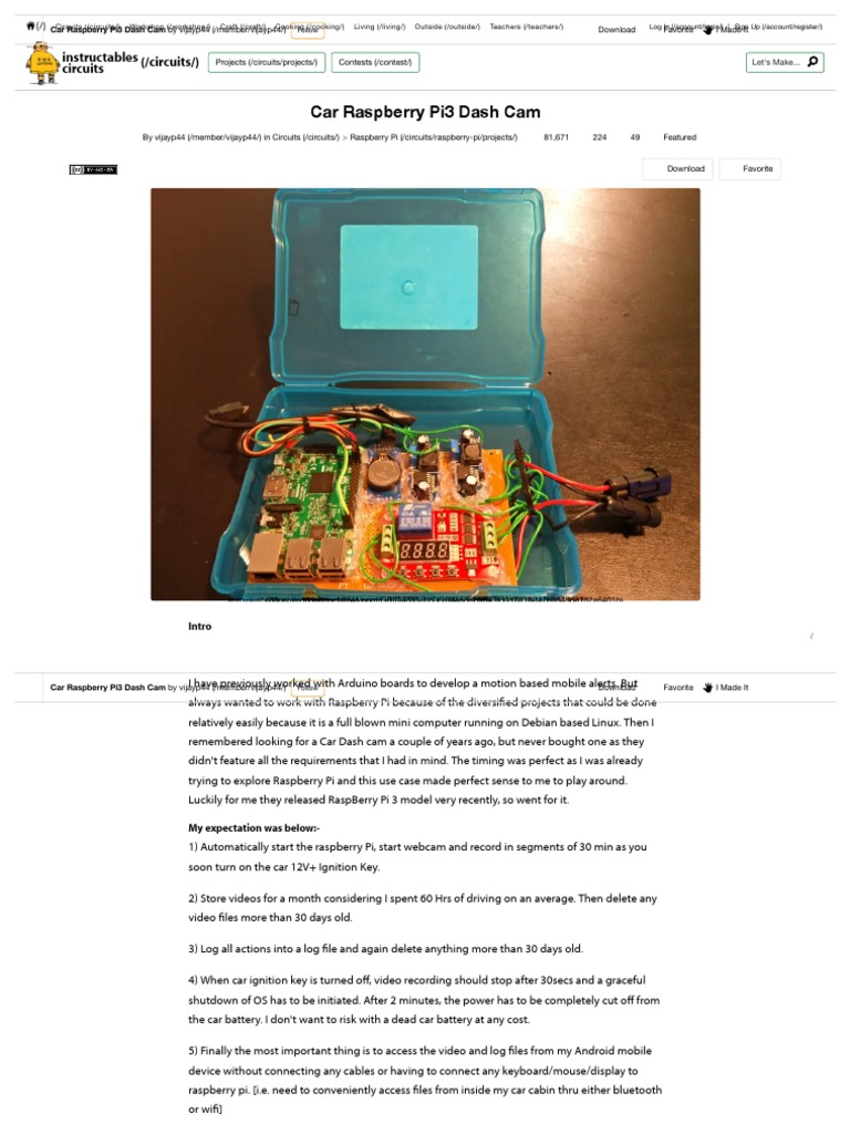 Car Raspberry Pi3 Dash Cam - 7 Steps (With Pictures) - Instructables ...