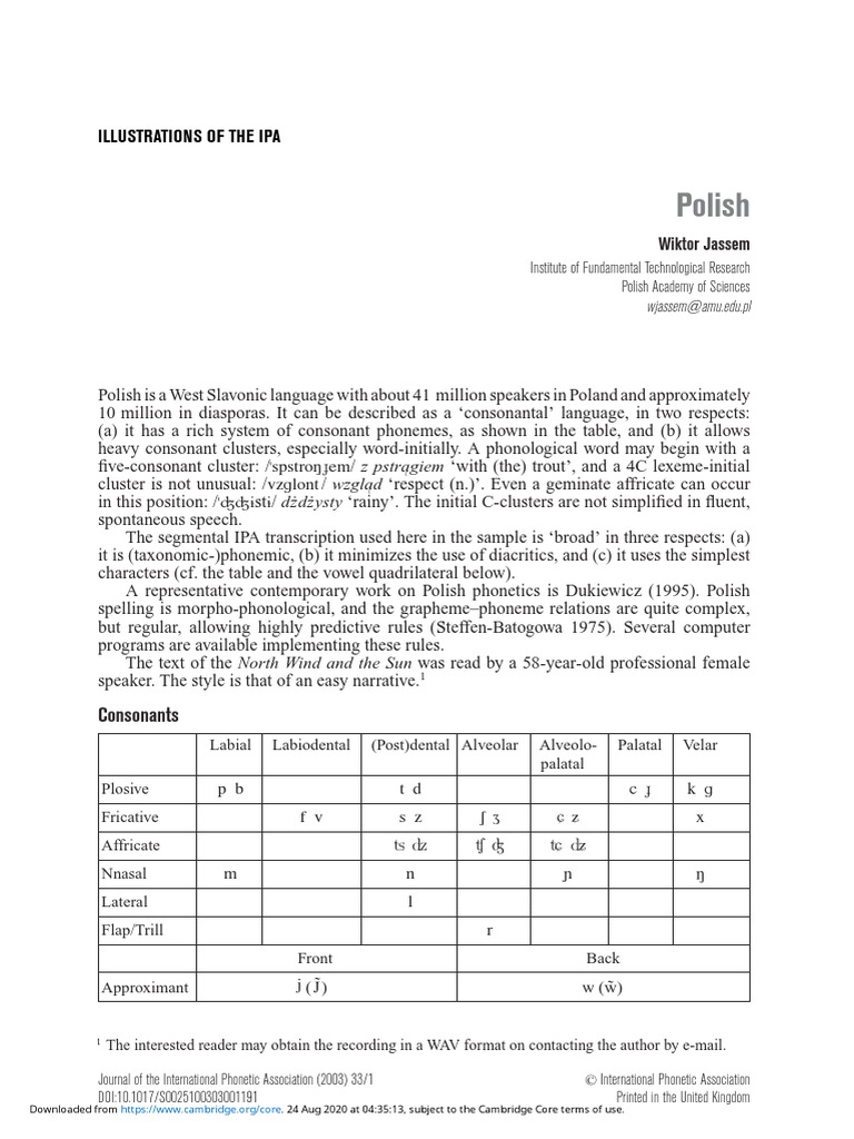 Polish Phonetics Overview | PDF | Stress (Linguistics) | Semiotics