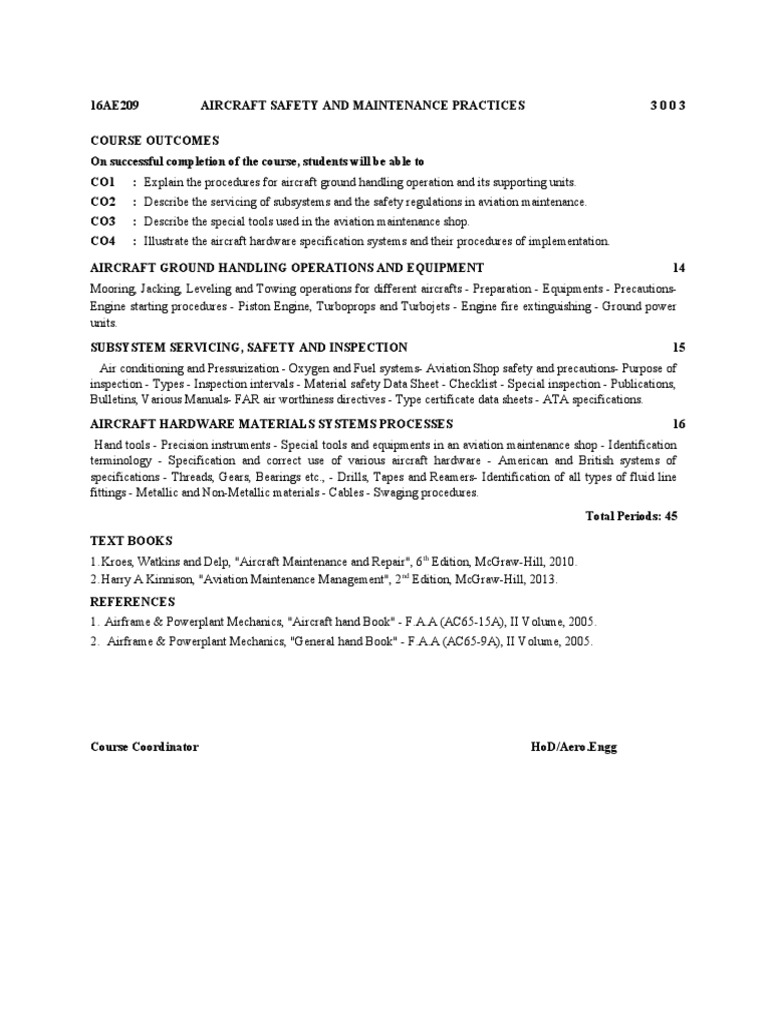16AE209 Syllabus | PDF | Aircraft | Aviation