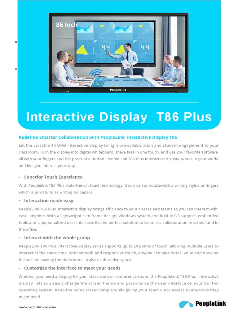 Newline T86 Interactive Displays Data Sheet | PDF | Computer Monitor ...