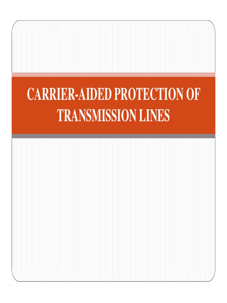 Carrier-Aided Protection of Transmission Lines | PDF | Radio ...