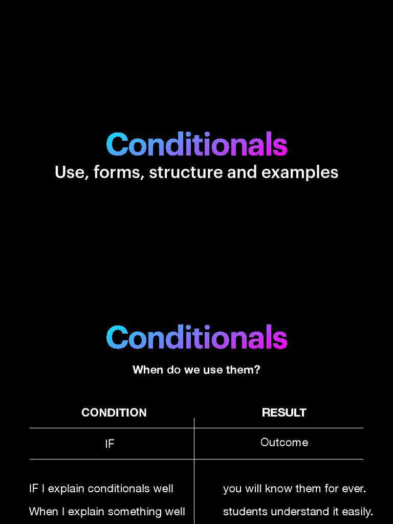 Conditionals (English Grammar) | PDF | Morphology | Linguistic Typology