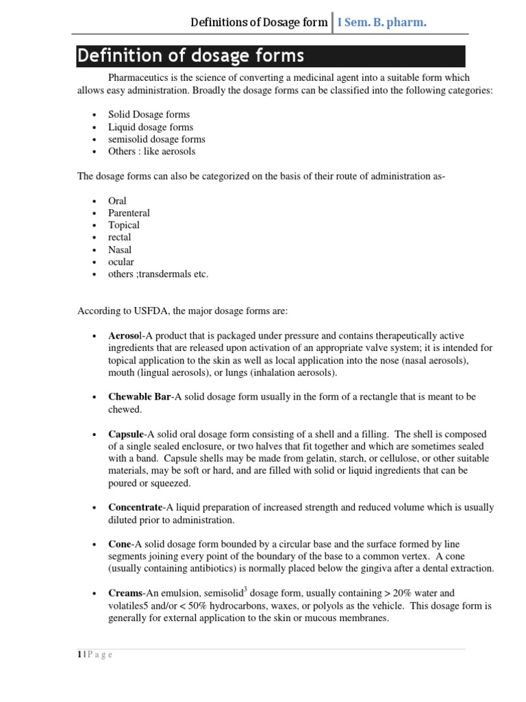 Dosage Forms for Pharmacy Students | PDF | Topical Medication | Solution