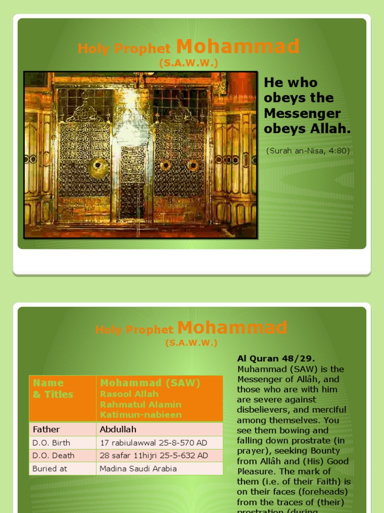 Mohammad: Holy Prophet | PDF | Muhammad | Prophets And Messengers In Islam