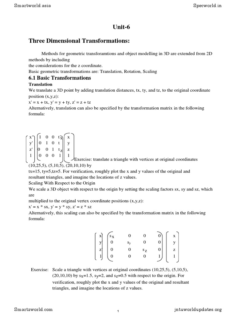 Understanding 3D Geometric Transformations: Translations, Rotations ...