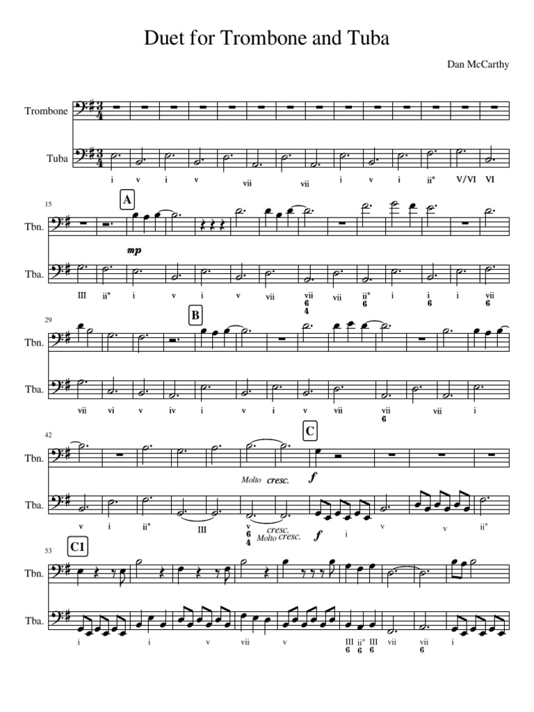 Complete Duet For Trombone and Tuba | PDF