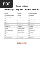 Everyday Carry Checklist Everyday Carry Checklist | PDF
