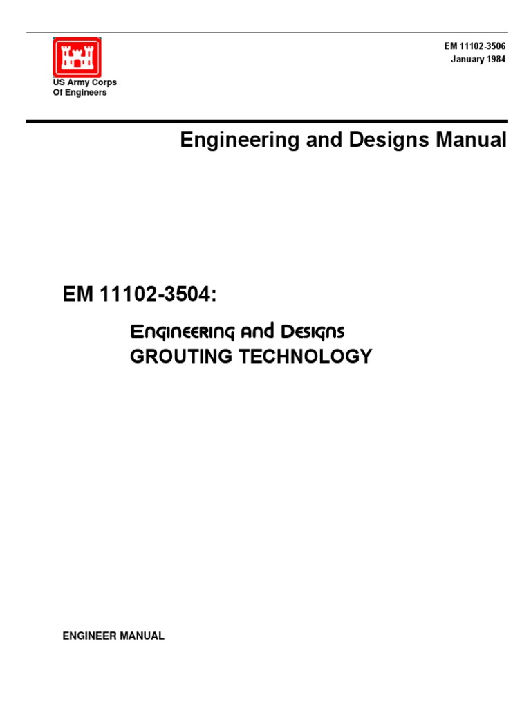 EM - 1110-2-3506-Engineering and Design - Grouting Technology PDF | Download Free PDF | Aquifer ...