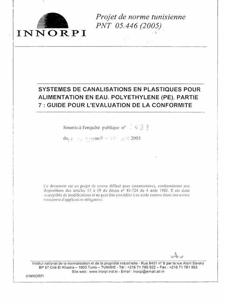 NF en 12201-7 | PDF