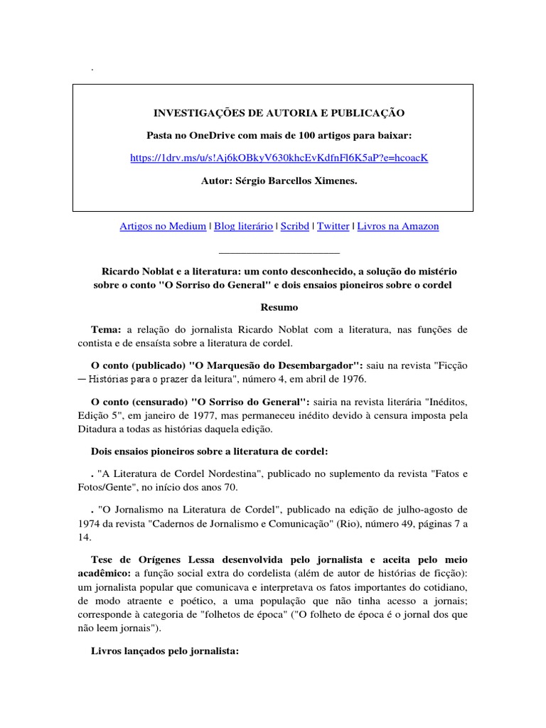 Ricardo Noblat: o Conto Desconhecido O Marquesão Do Desembargador e o ...