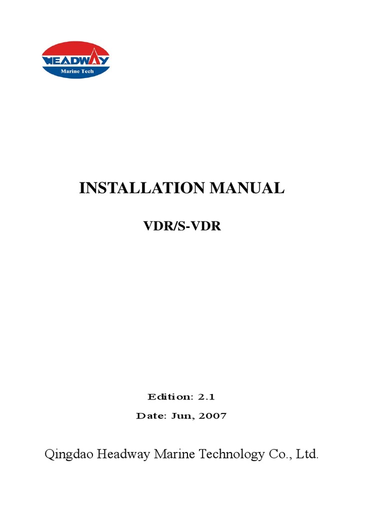 Installation Guide for the Headway VDR/S-VDR System | PDF | Power ...