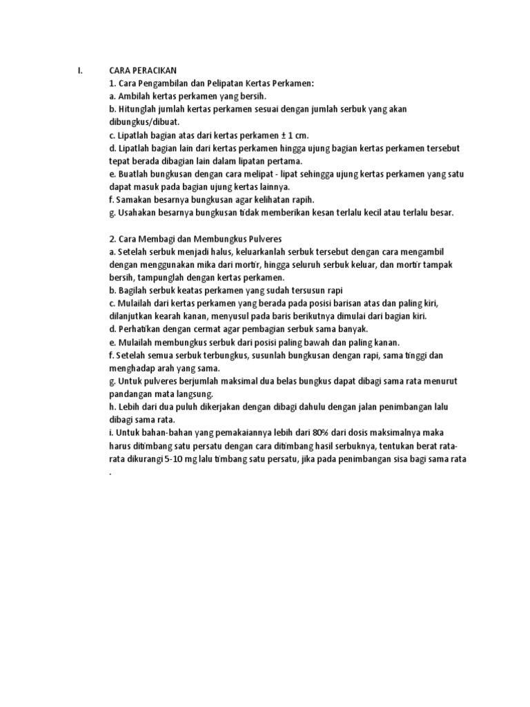 Cara Peracikan | PDF