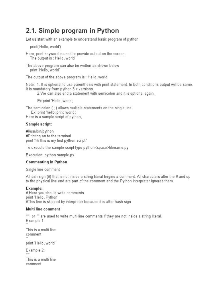 2 My First Program In Python Pdf Python Programming Language Quotation Mark 6853