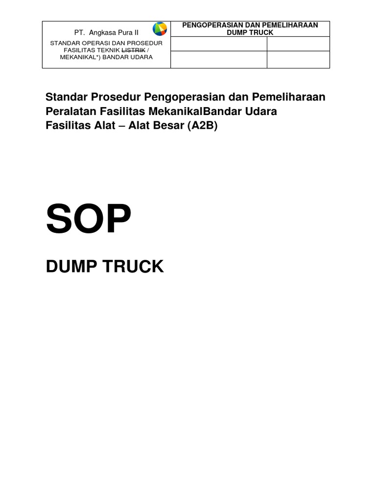 Sop Dump Truck | PDF
