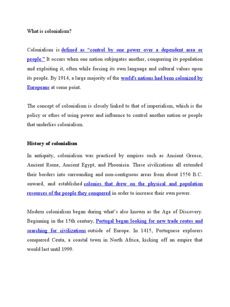 What Is Colonialism | PDF | Colonialism | Empire