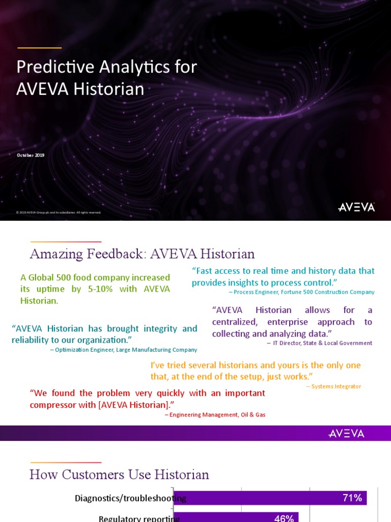 WebinarPresentation - AVEVA Predictive Analytics For Historian - 10-19 ...