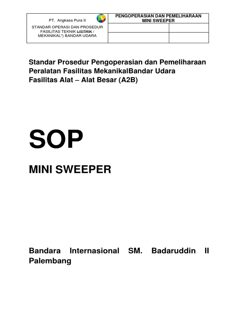 SOP Mini Sweeper Bandara | PDF
