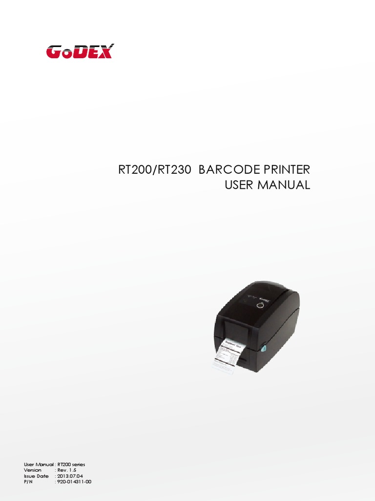 Rt200/Rt230 Barcode Printer User Manual | PDF | Icon (Computing) | Printer (Computing)