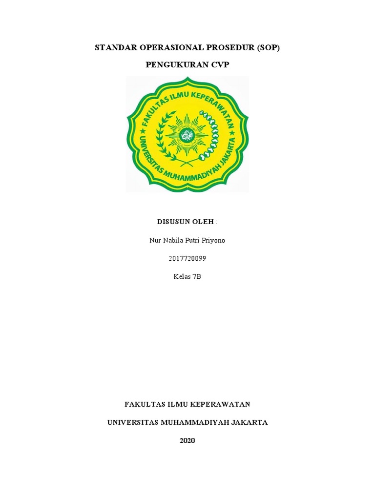 Sop Pengukuran CVP | PDF