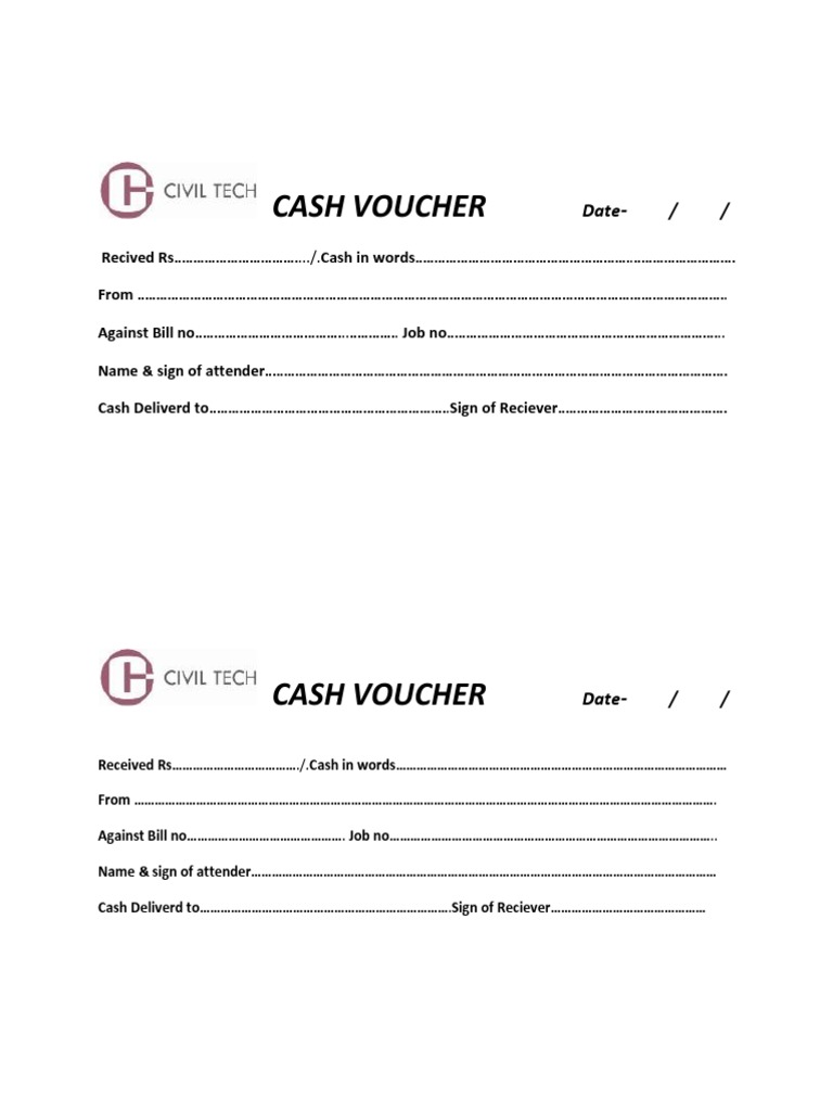 Cash Voucher Format and Usage Guide | PDF | Finance & Money Management