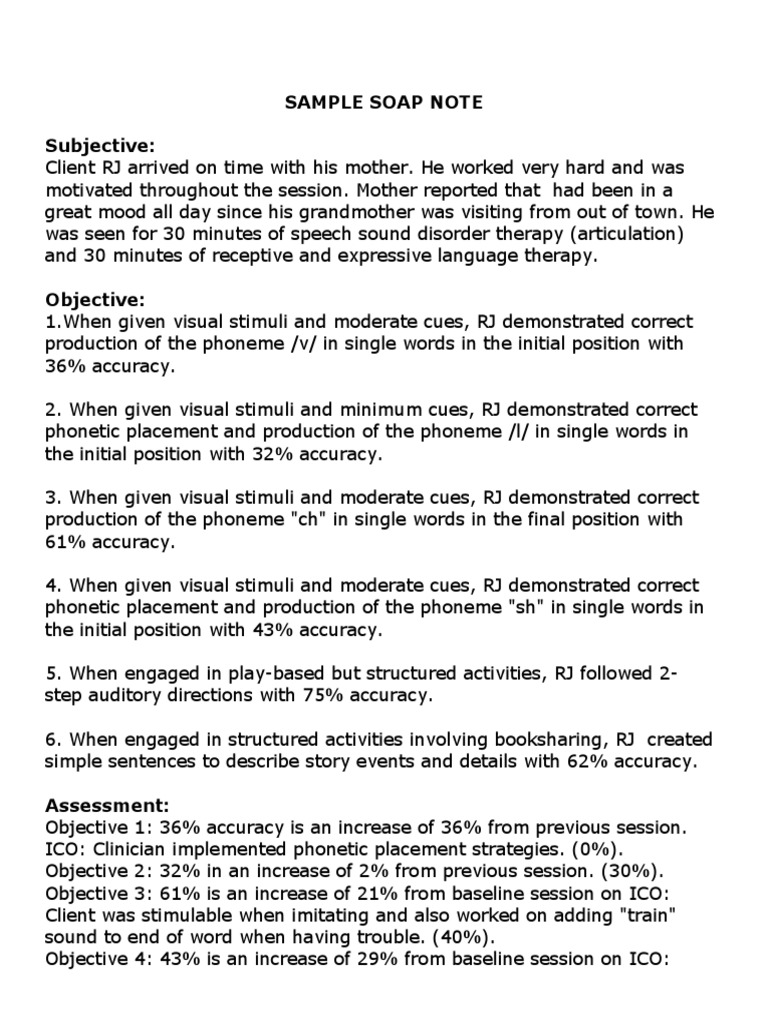 Sample Soap Note Subjective | PDF