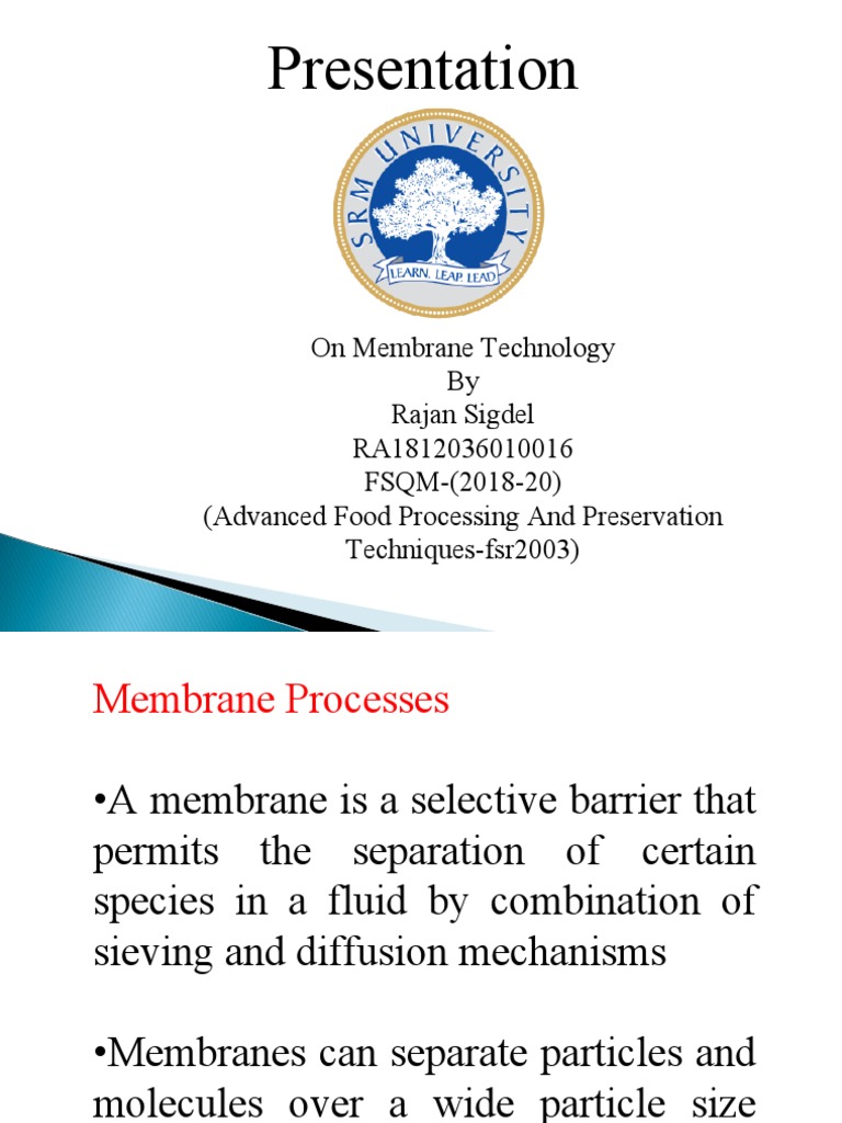 Membrane Technology in Water Treatment | PDF | Membrane | Membrane ...