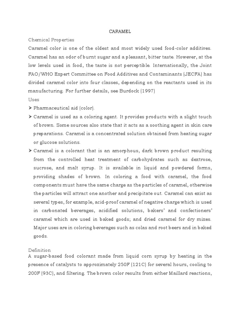 Chemical Properties: Caramel | PDF