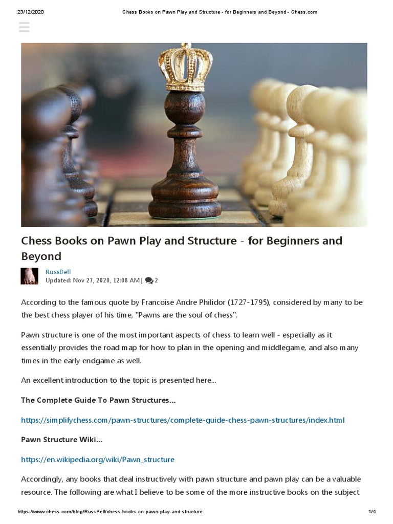 Chess Books On Pawn Play and Structure - For Beginners and Beyond | PDF ...