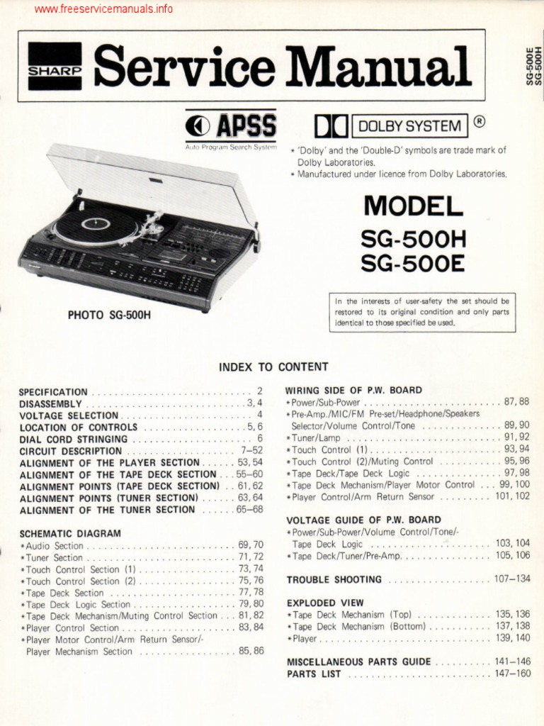 Sharp SG 500h SG 500e | PDF