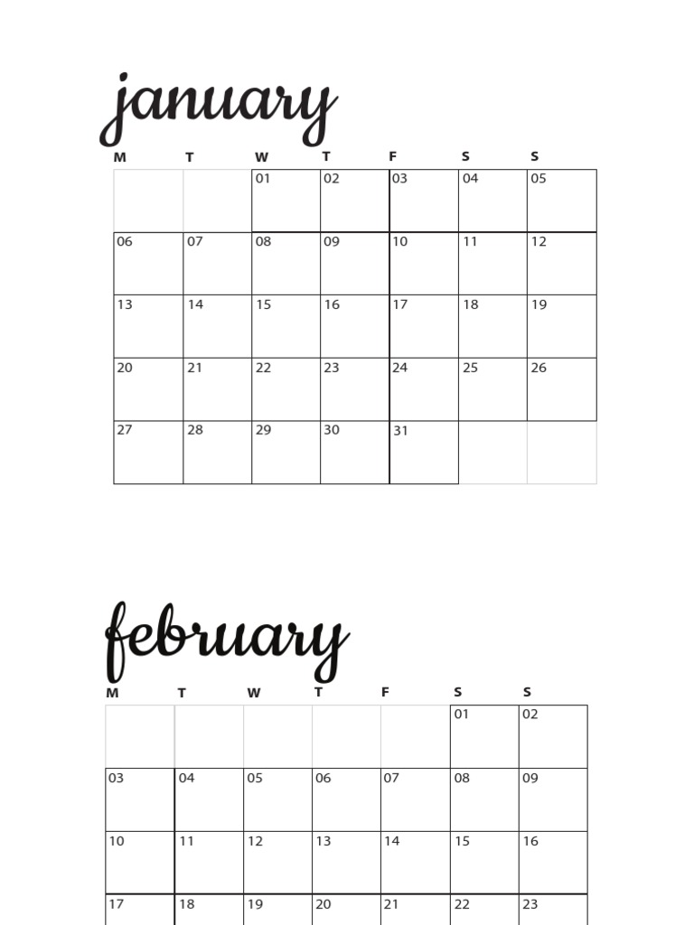 2020 Printable Calendar Horizontal Monday Start 2 | PDF