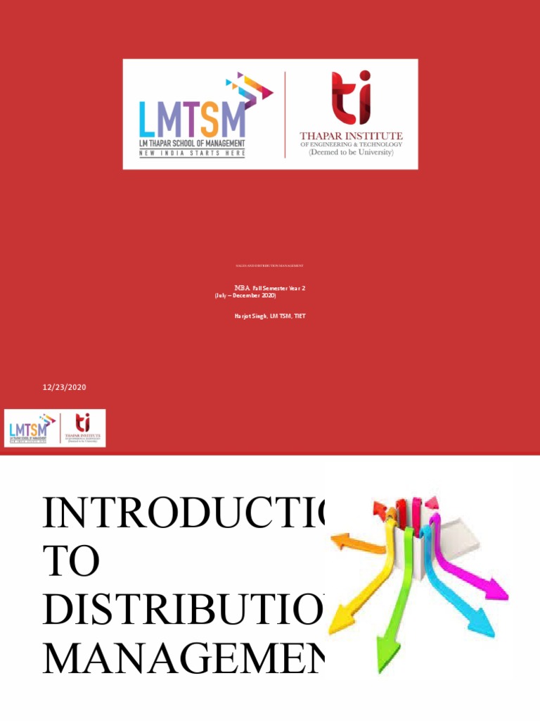 Introduction To Distribution Management | PDF | Business Process ...