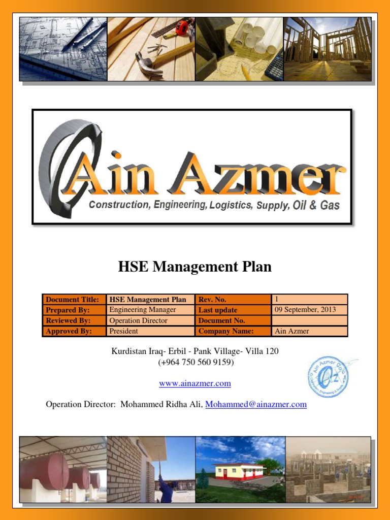 HSE Management Plan | PDF | Waste Management | Hazardous Waste