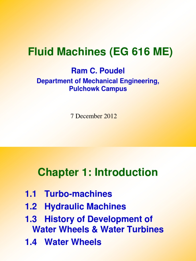Introduction and Analysis of Fluid Machines: Turbomachinery ...