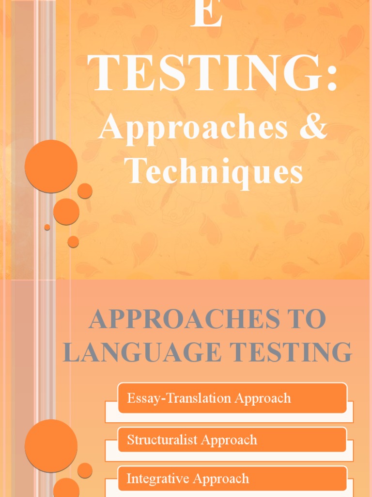 Language Testing - Approaches and Techniques | PDF | Educational ...